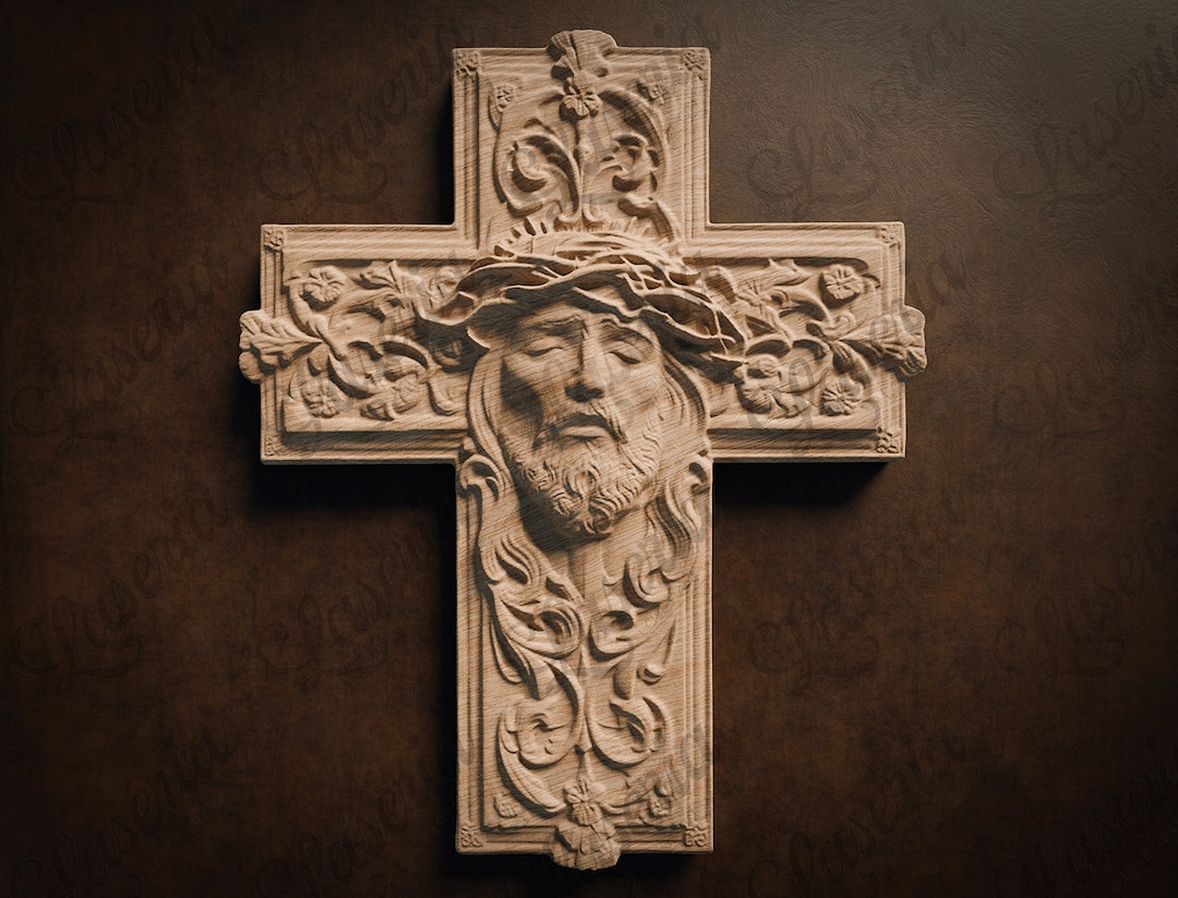 3D STL Digital File | Jesus Christ Cross Relief | CNC Router Engraving ...
