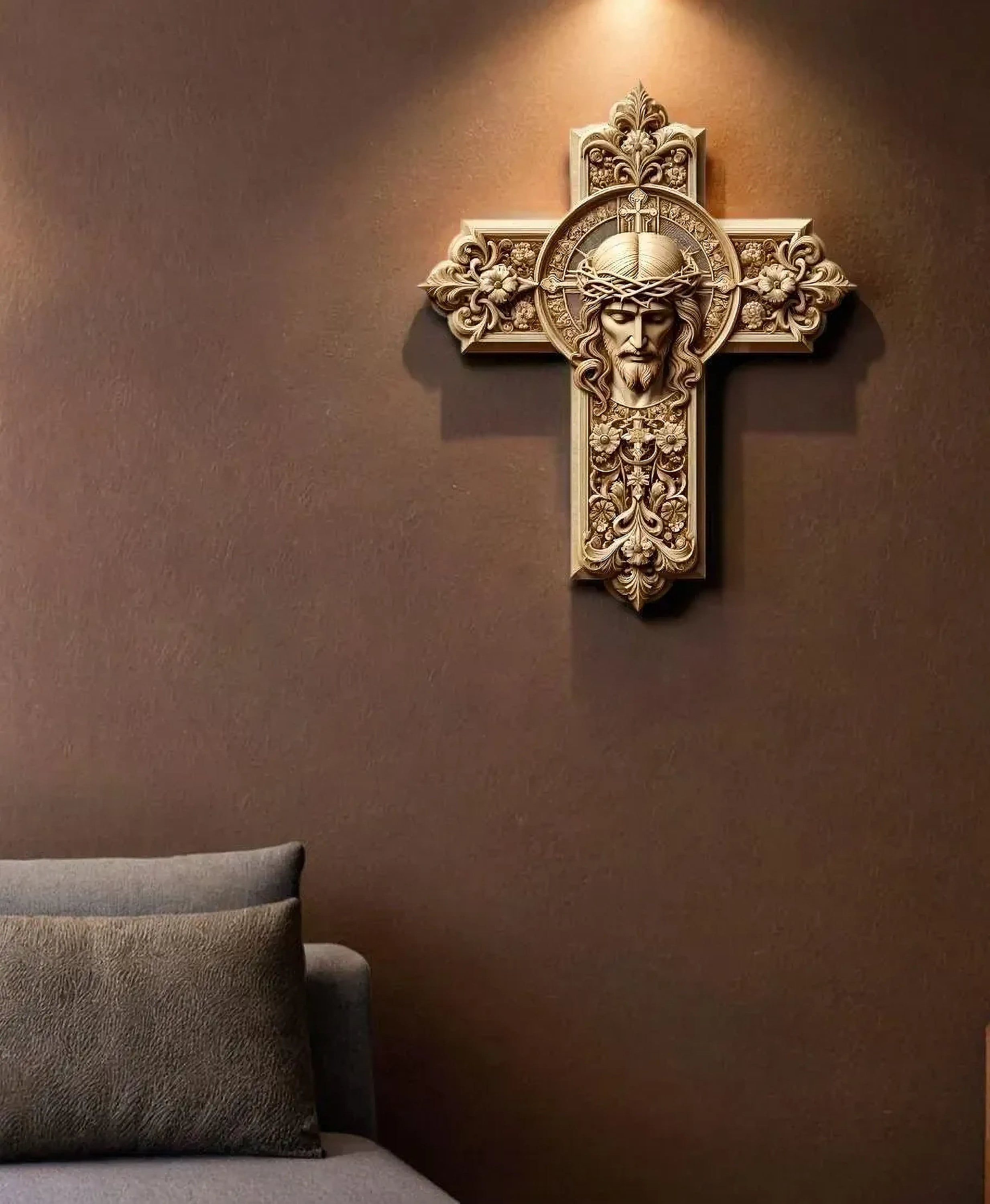 Crucifix Jesus 3D Illusion Engraving File, CO2 Laser SVG/PNG, Religious ...