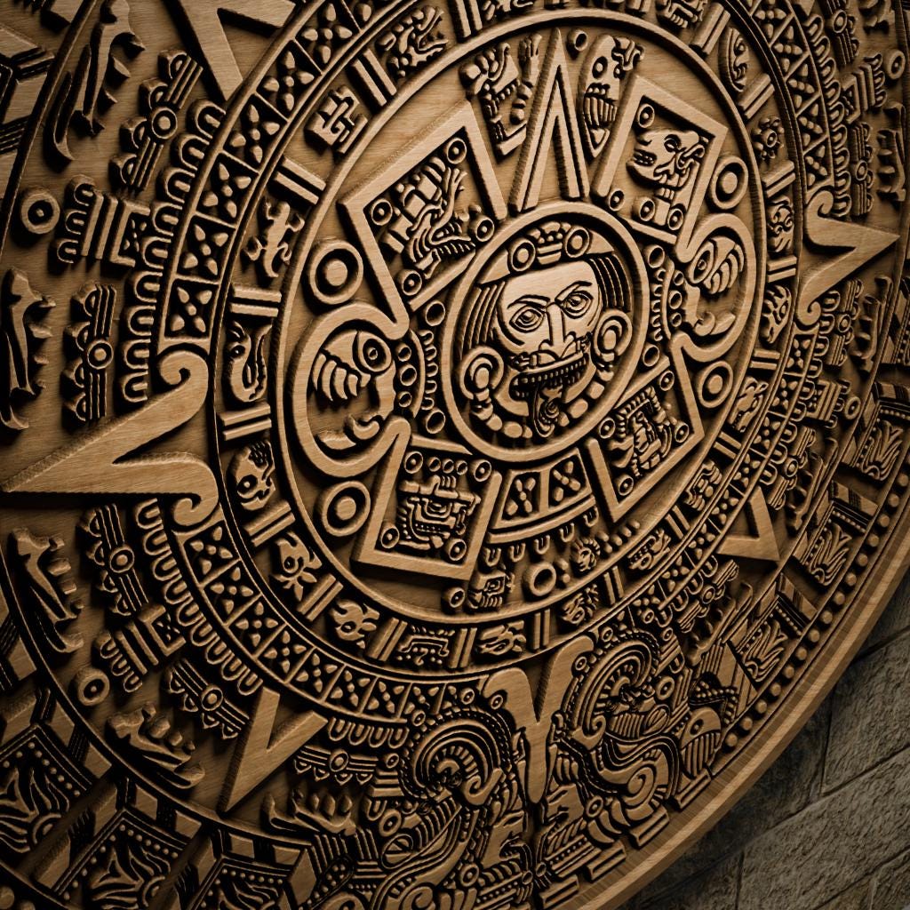 3D STL Design | Aztec Calendar Bas-relief | CNC Routers | 3D Printing ...