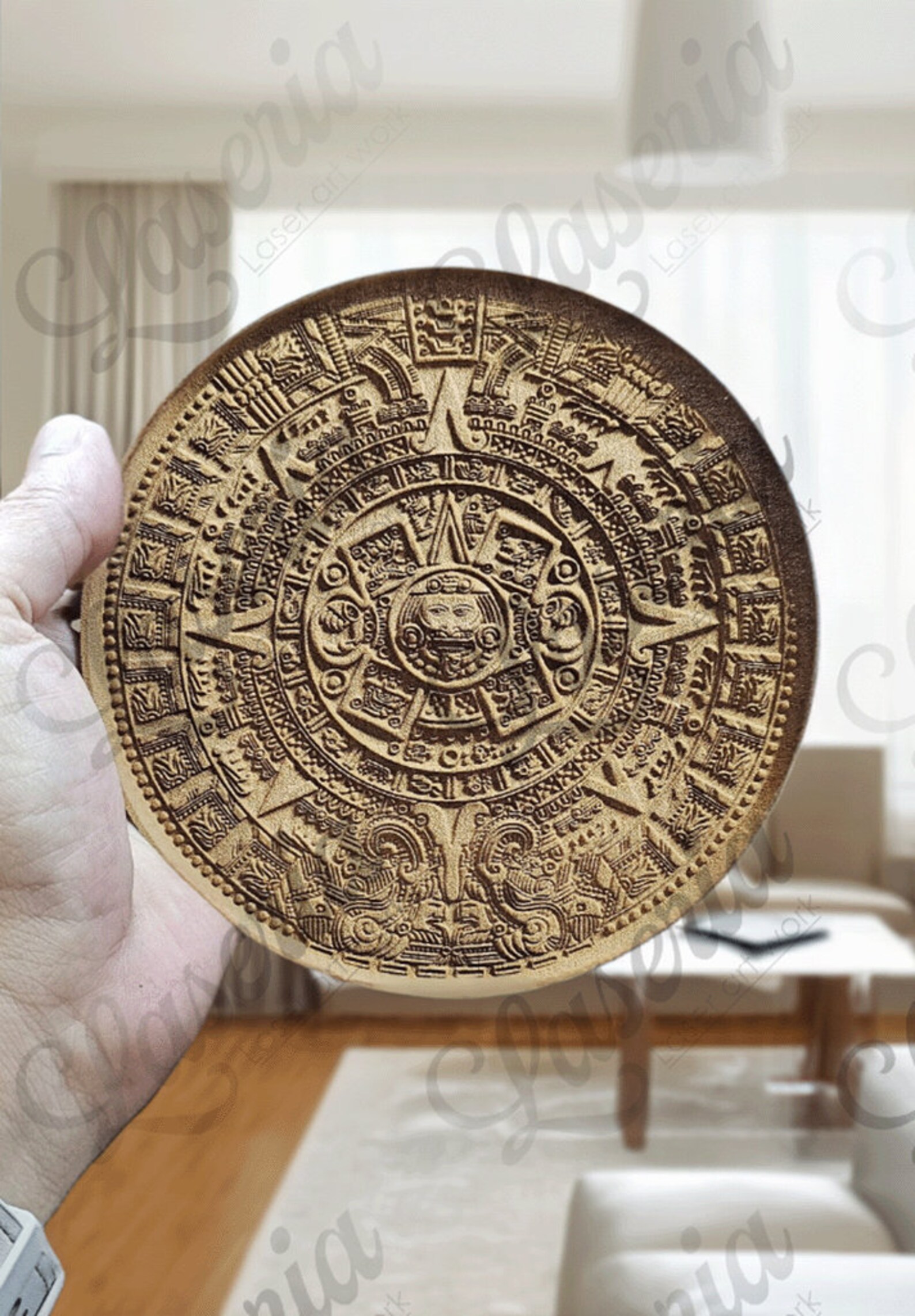 Aztec Calendar 3D Illusion Laser Engraving File (digital Download) - Etsy