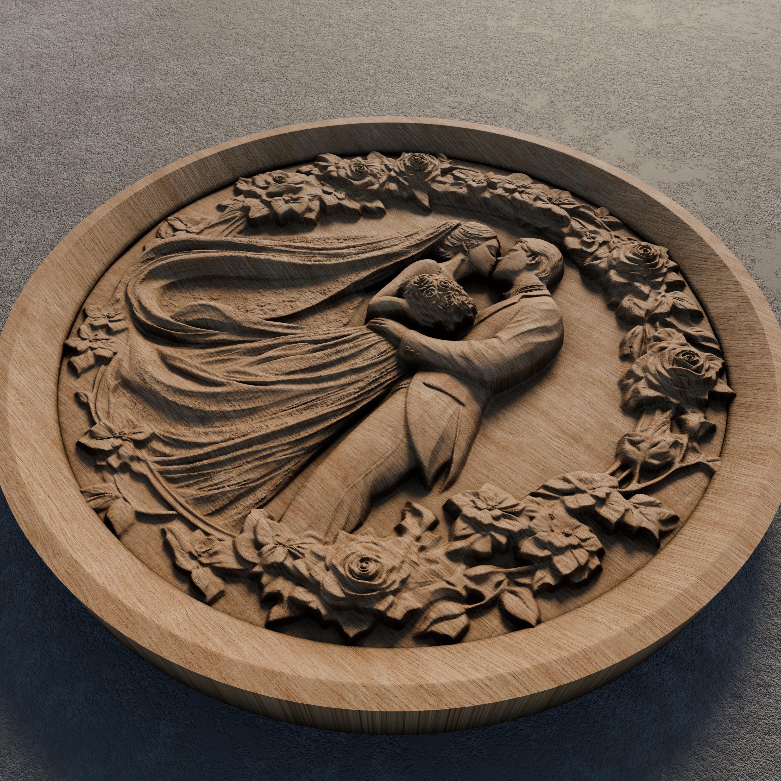 Wedding Couple Relief 3D STL File: CNC Router & 3D Printer Model ...