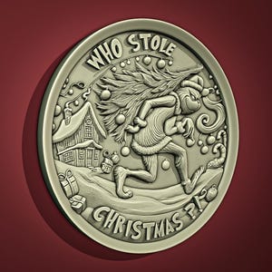 3D STL Design Grinch Christmas Relief for CNC Routers and 3D Printing ...