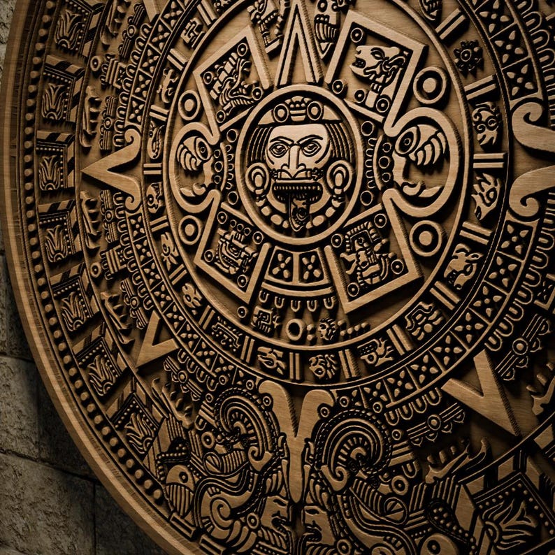 3D STL Design | Aztec Calendar Bas-relief | CNC Routers | 3D Printing ...