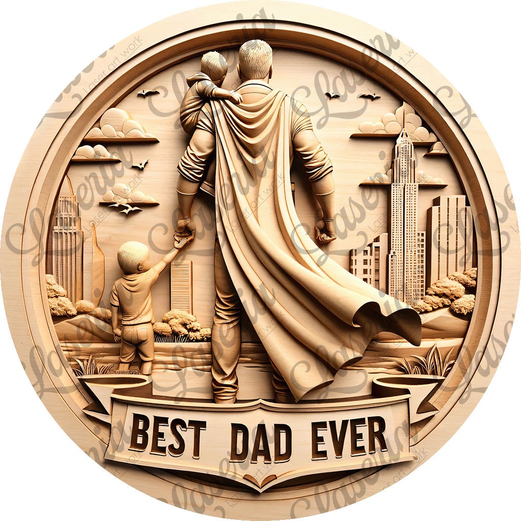 Best Dad Ever 3D Engraving Design Digital File for Laser Engraving ...