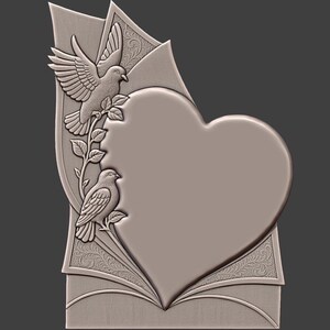 Custom Order 3d STL Design | Gravestone With Doves Bas-relief | CNC ...