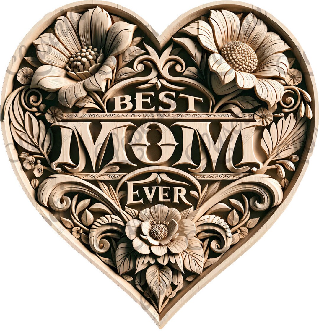 Digital 3D 'best Mom Ever' Engraving File, Ideal for CO2 Laser Machines ...