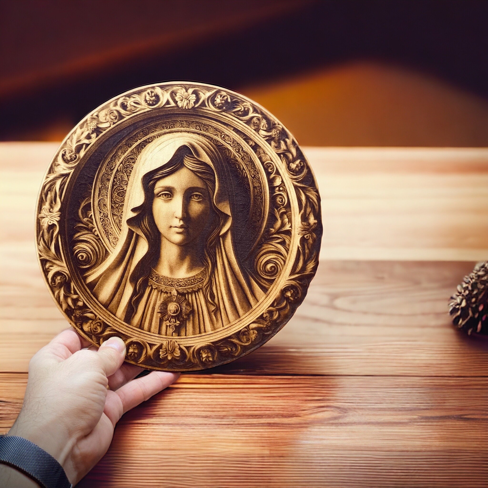 Virgin Mary Engrave Ready Photo - Etsy