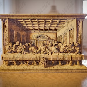 Last Supper Laser Engraving: 3D Digital Art (CO2 & Diode Lasers) - Etsy