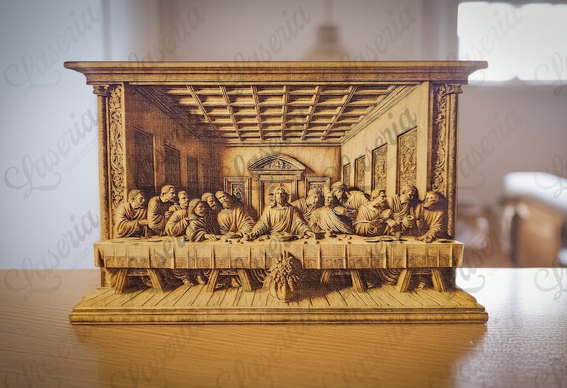 Last Supper Laser Engraving: 3D Digital Art (CO2 & Diode Lasers) - Etsy