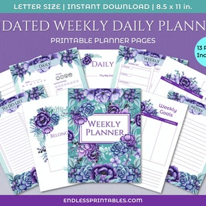 Floral Undated Weekly Planner Printable - To-do List Organizer (8.5x11 ...