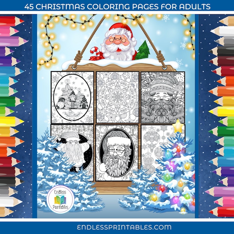 Printable Christmas Coloring Book for Adults 45 Printable - Etsy Canada