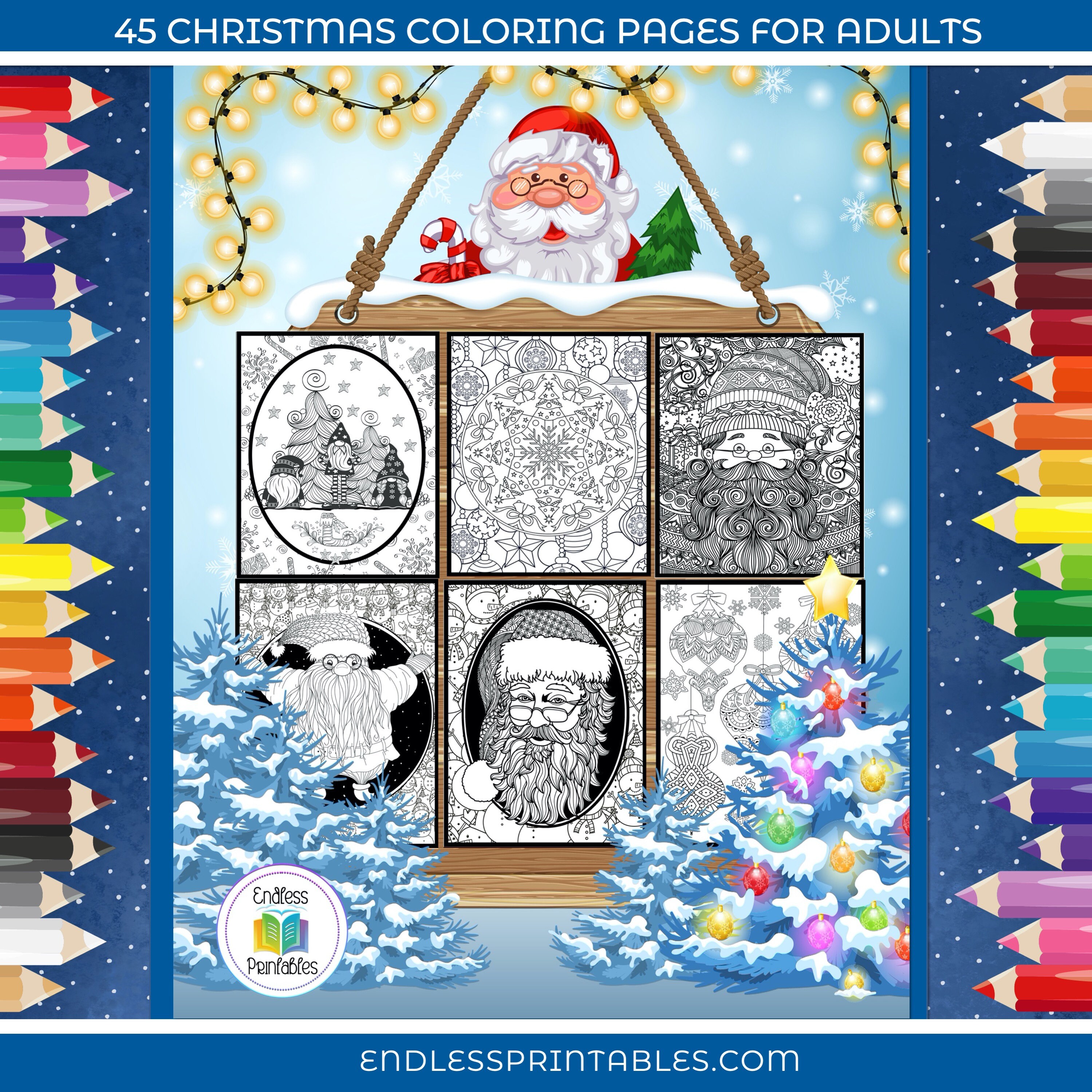 Printable Christmas Coloring Book for Adults 45 Printable - Etsy Canada