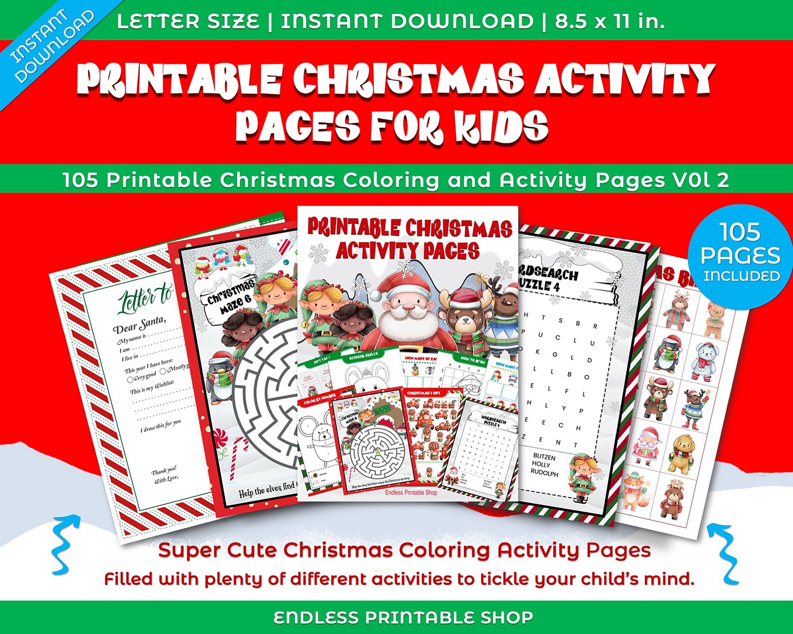 Printable Christmas Activity Pages for Kids| Christmas Children ...