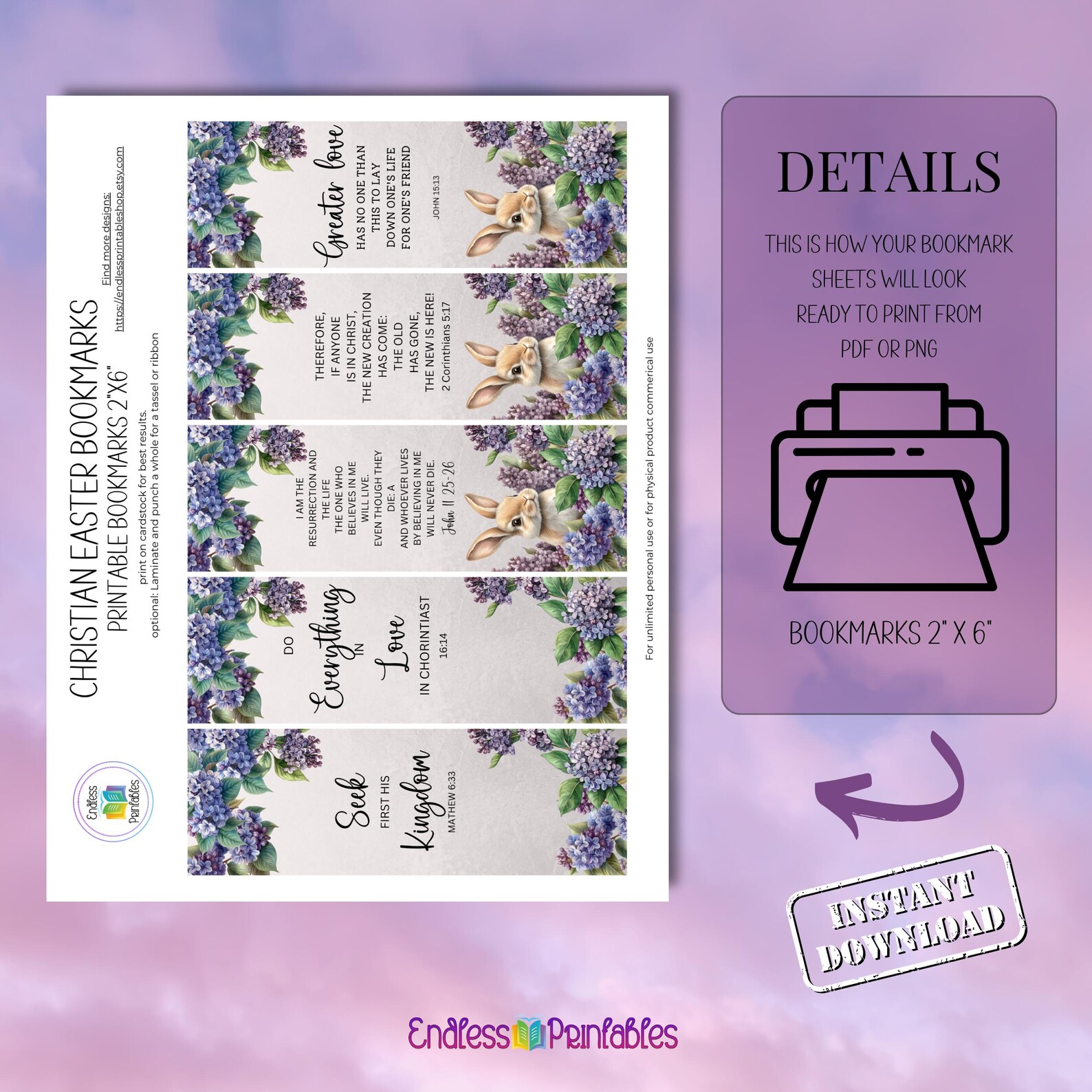 Christian Easter Bookmarks Printable Religious Easter Gifts, Bible ...