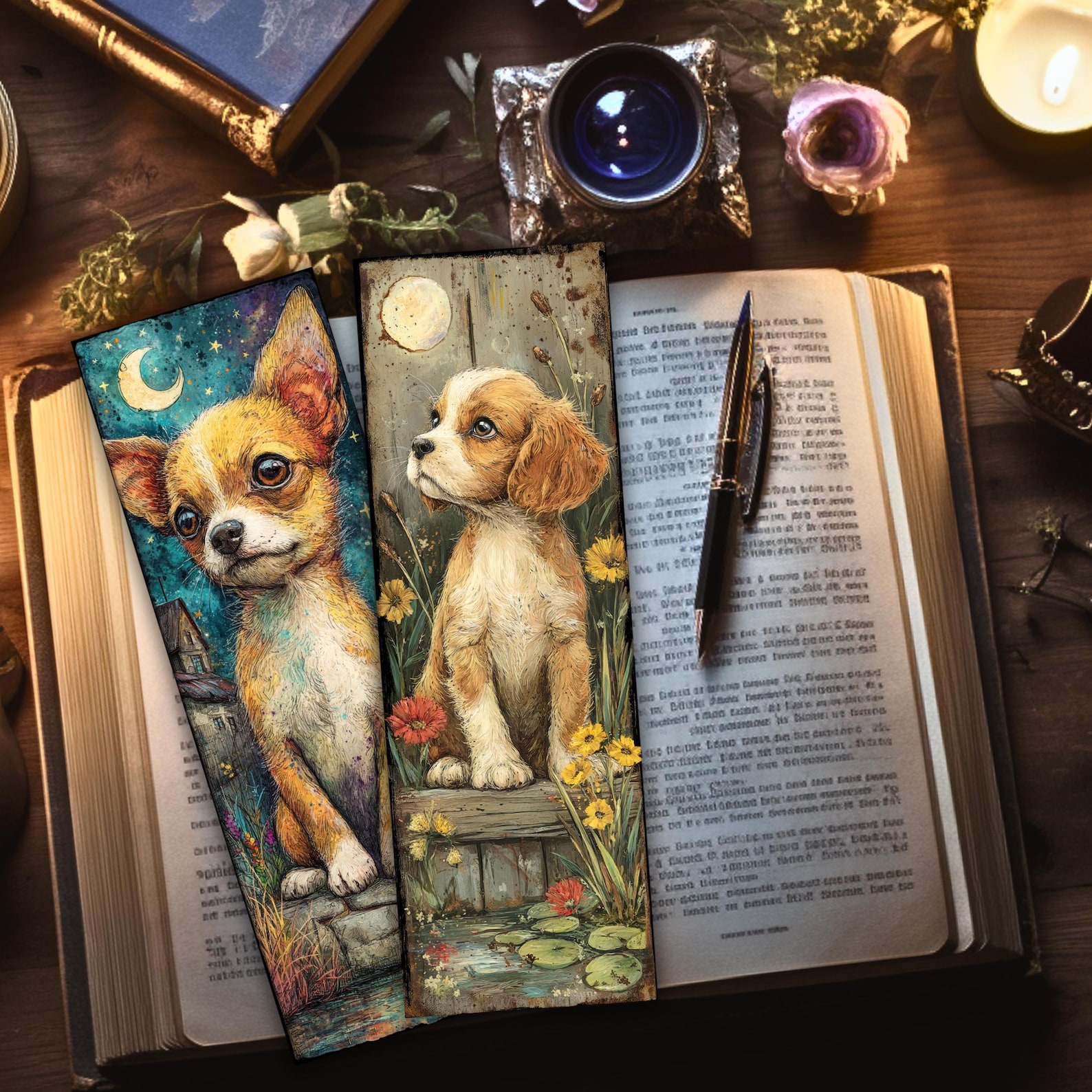 100 Cute Puppy Printable Bookmarks Dog Breeds PNG Bookmark Sublimation ...