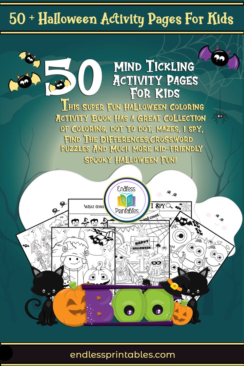 Printable Halloween Activity Pages Halloween Coloring Sheets for Kids ...