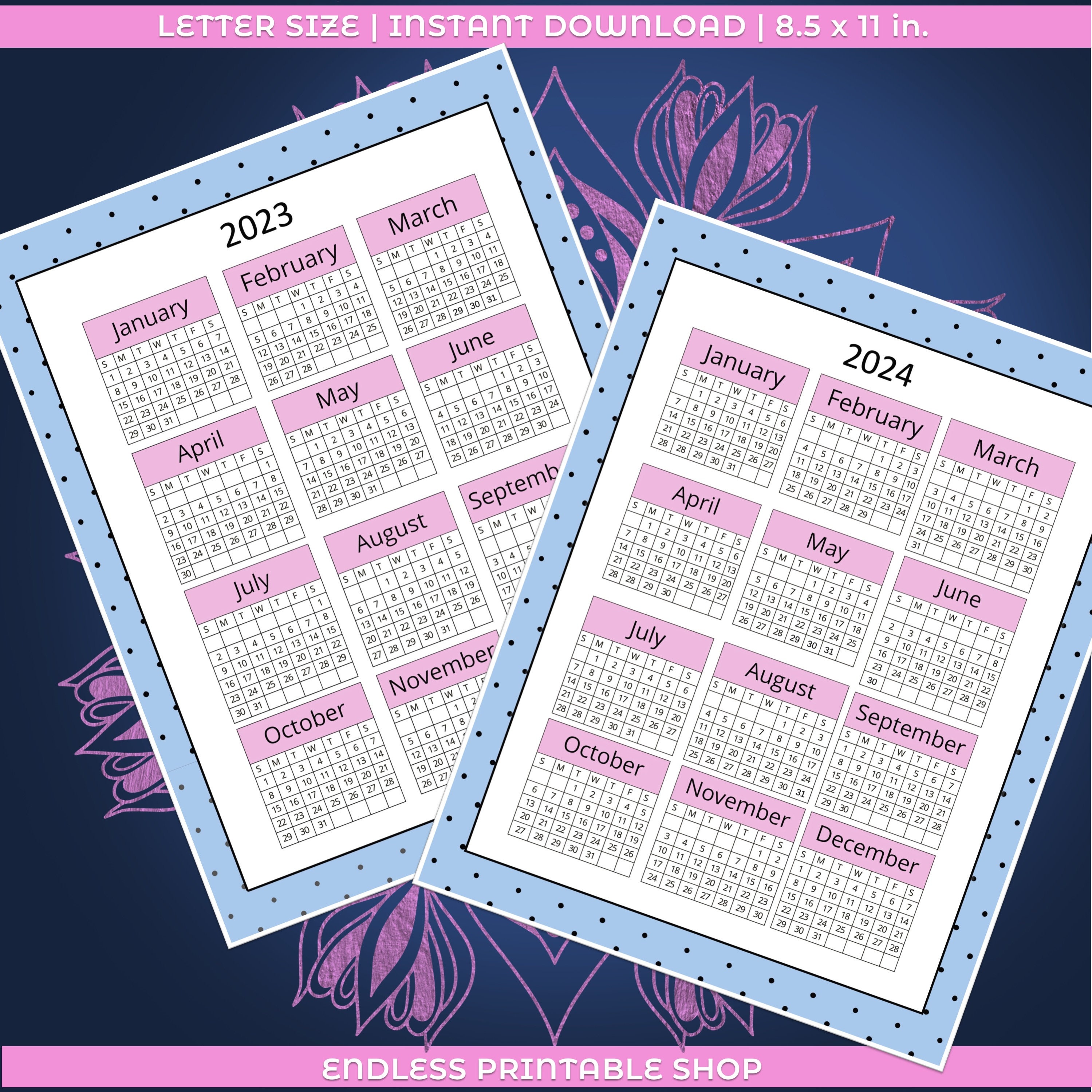 2023 Printable Calendar, Mandala Coloring, Monthly Calendar, Adult ...