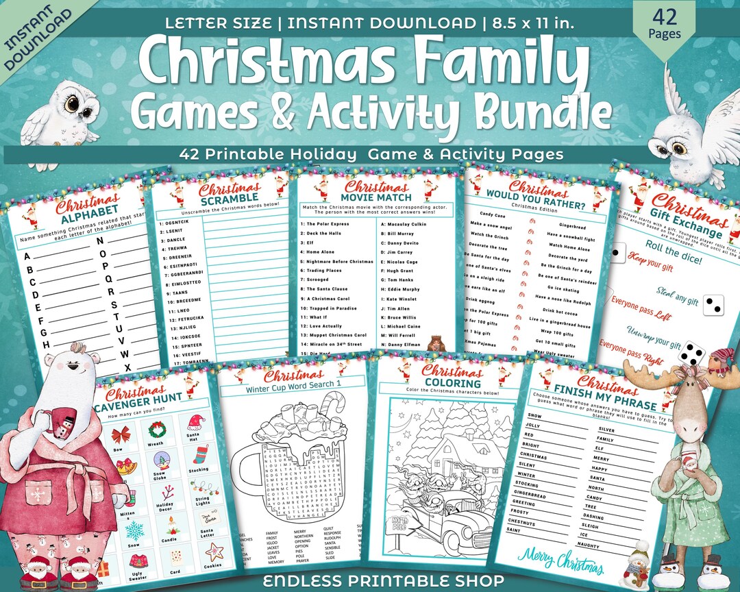 Christmas Game Bundle | Printable Christmas Party Games and Activities ...