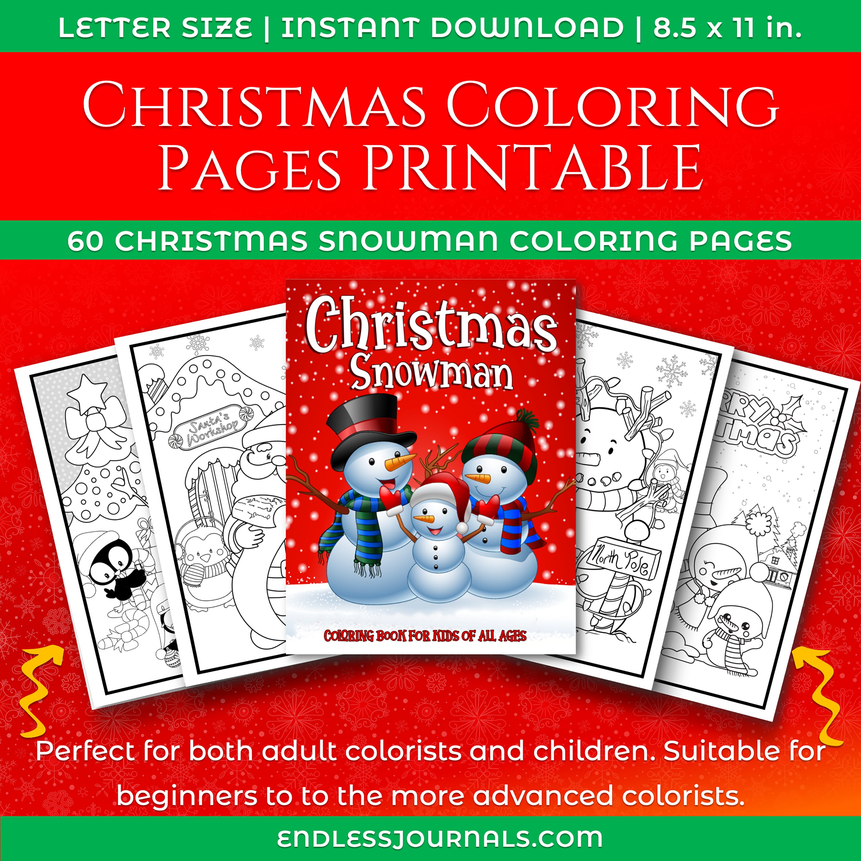 Christmas Coloring Pages 60 Snowman Printable Christmas Coloring Pages ...
