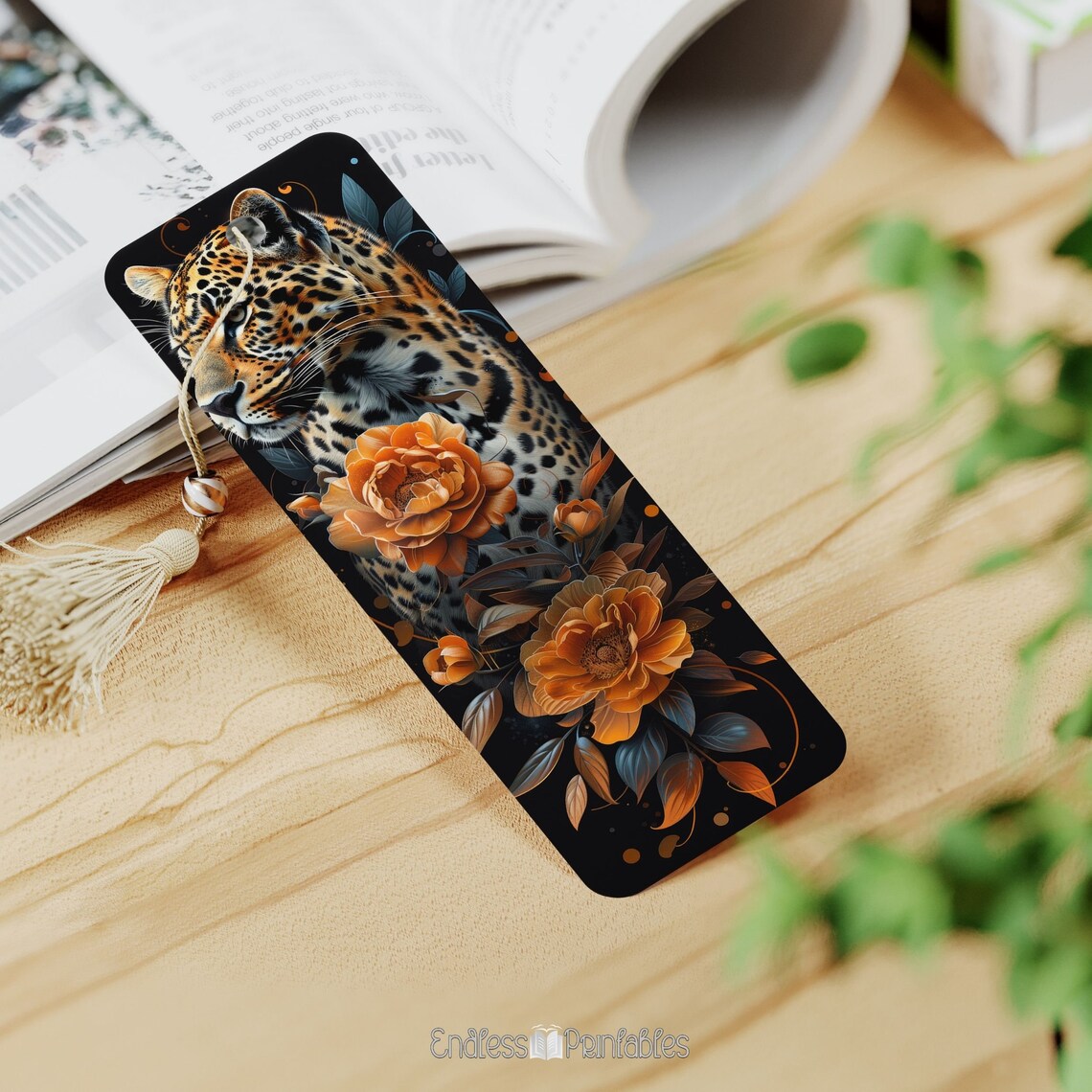 Leopard Floral Bookmark Printable Animal Bookmarks Bundle Sublimation ...