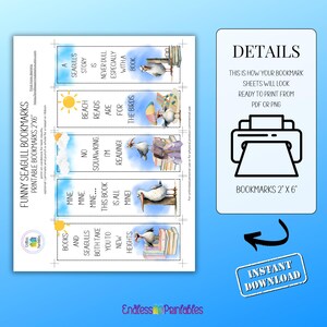 Funny Seagull Bookmark Printable Quotes Animal Bookmark Bundle ...