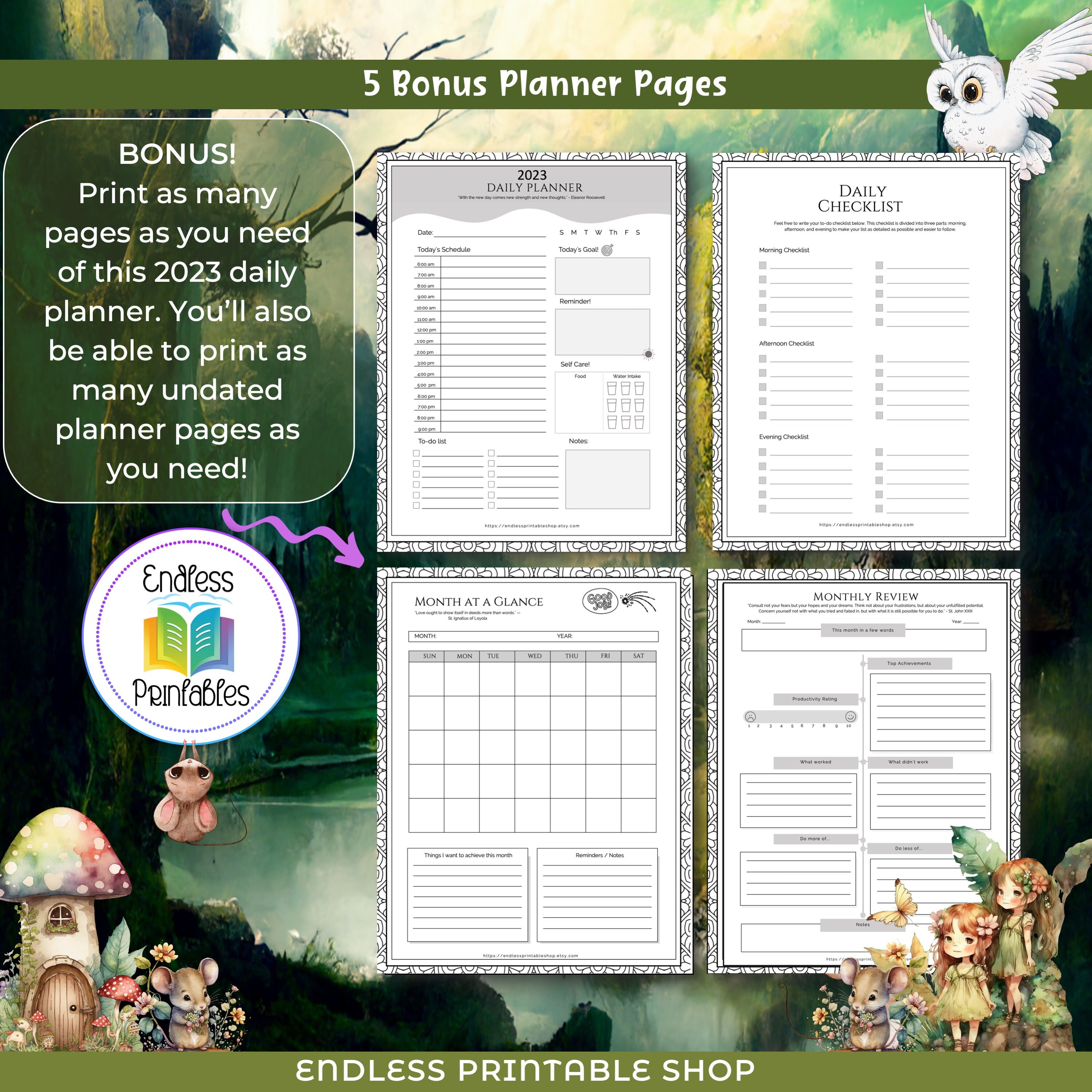 2023 Printable Calendar, Mandala Coloring, Monthly Calendar, Gnome ...
