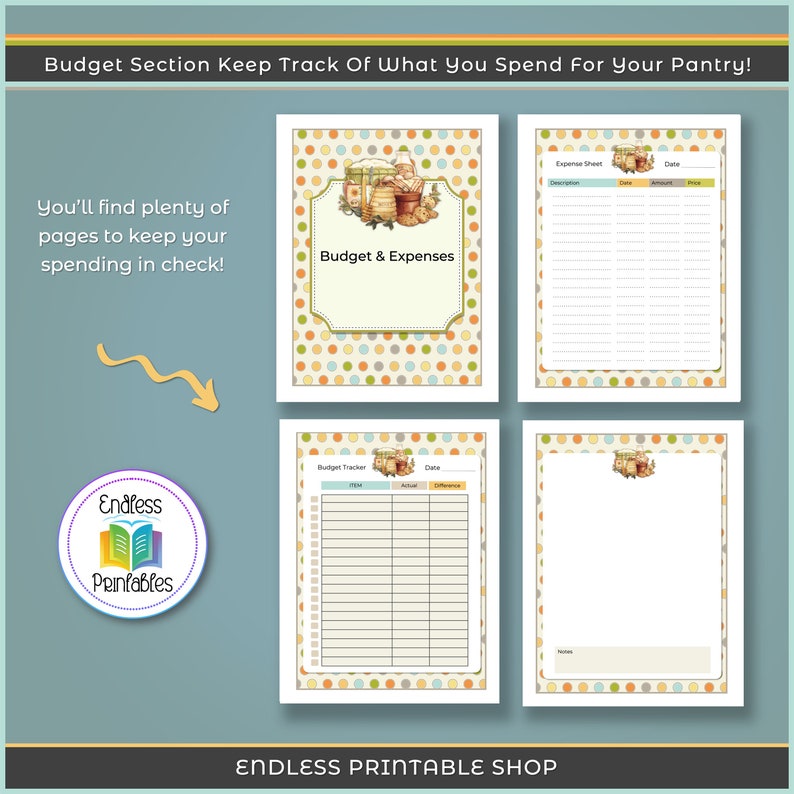 Food Pantry Planner Printable - Kitchen Inventory & Meal Planning (PDF ...