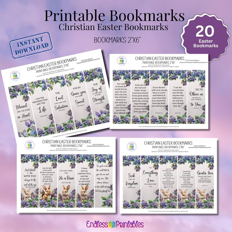 Christian Easter Bookmarks Printable Religious Easter Gifts, Bible ...