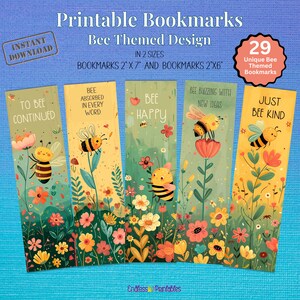 Bee Bookmarks - Printable Bookmark Bundle Set (digital Download) - Etsy