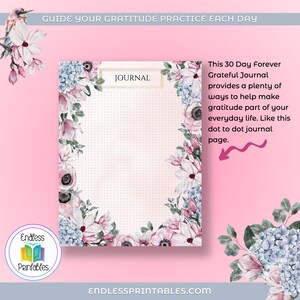 30 Day Gratitude Journal Printable Mindfulness Grateful Planner Instant ...