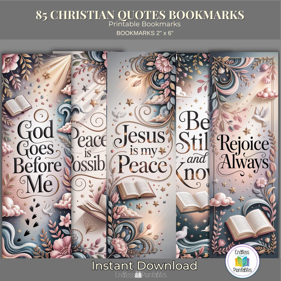 Christian Bookmarks | 85 Inspirational Bible Quotes | Full Color Faith ...