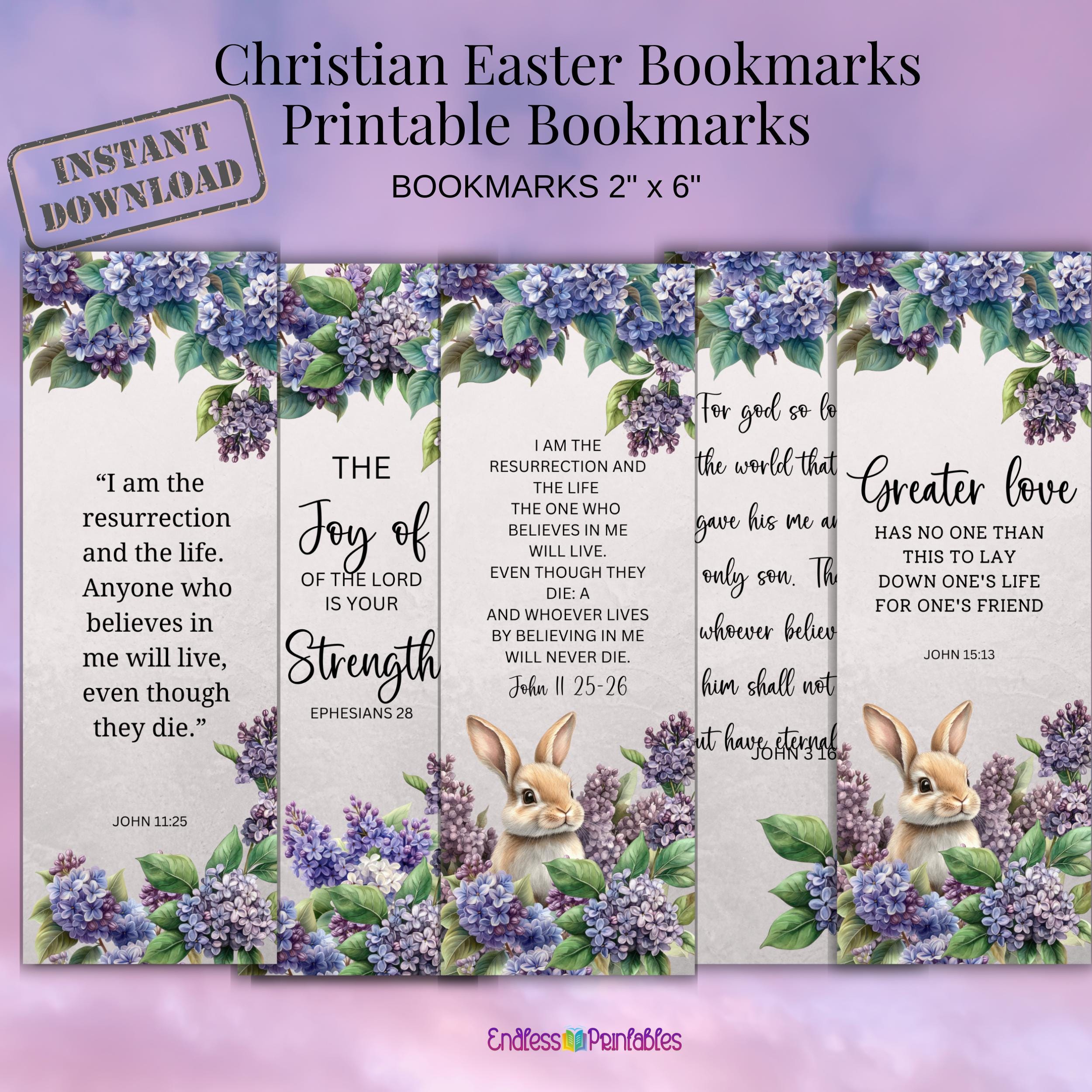 Christian Easter Bookmarks Printable Religious Easter Gifts, Bible ...