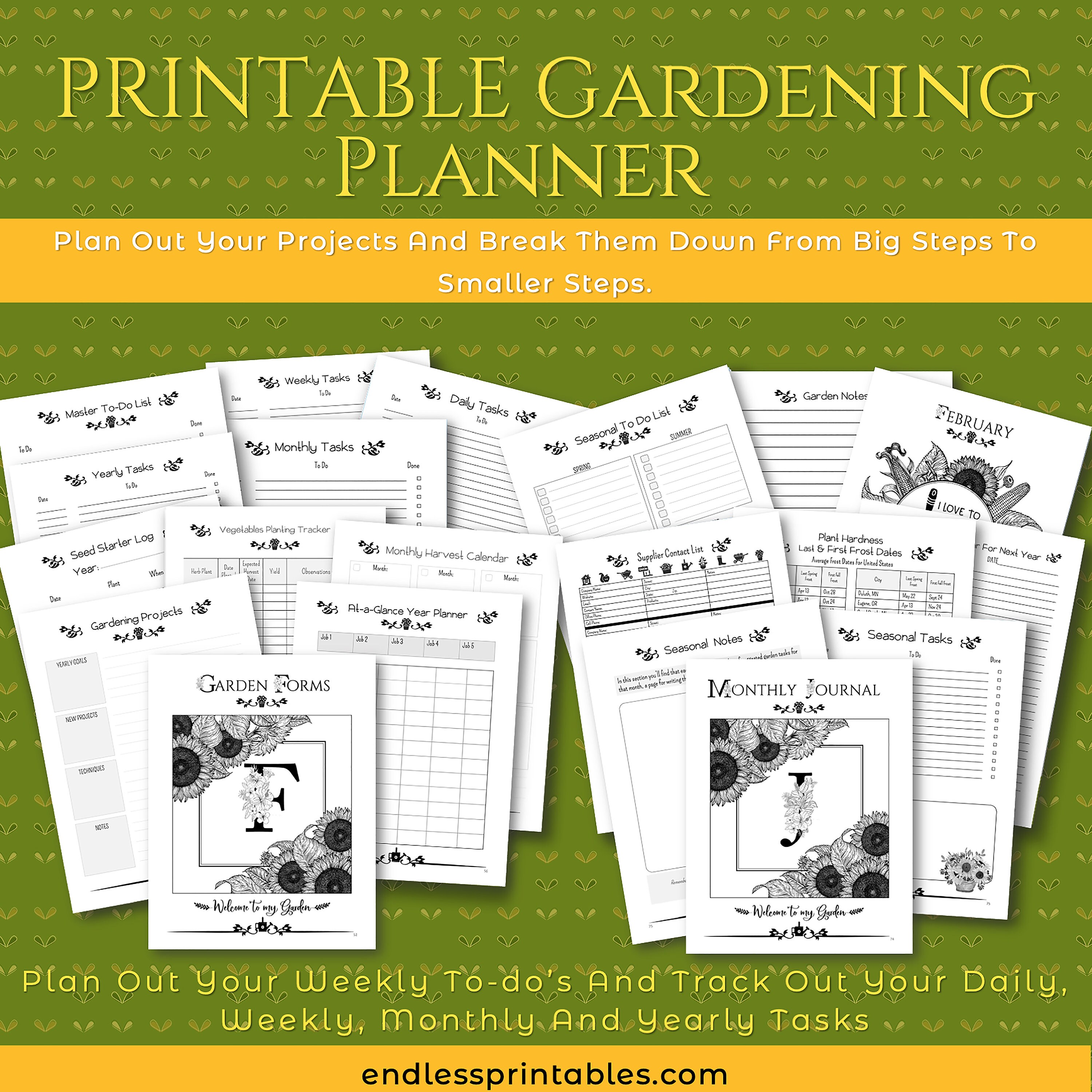 165 Page Garden Binder – Printable Gardening Planner & Journal PDF - Etsy