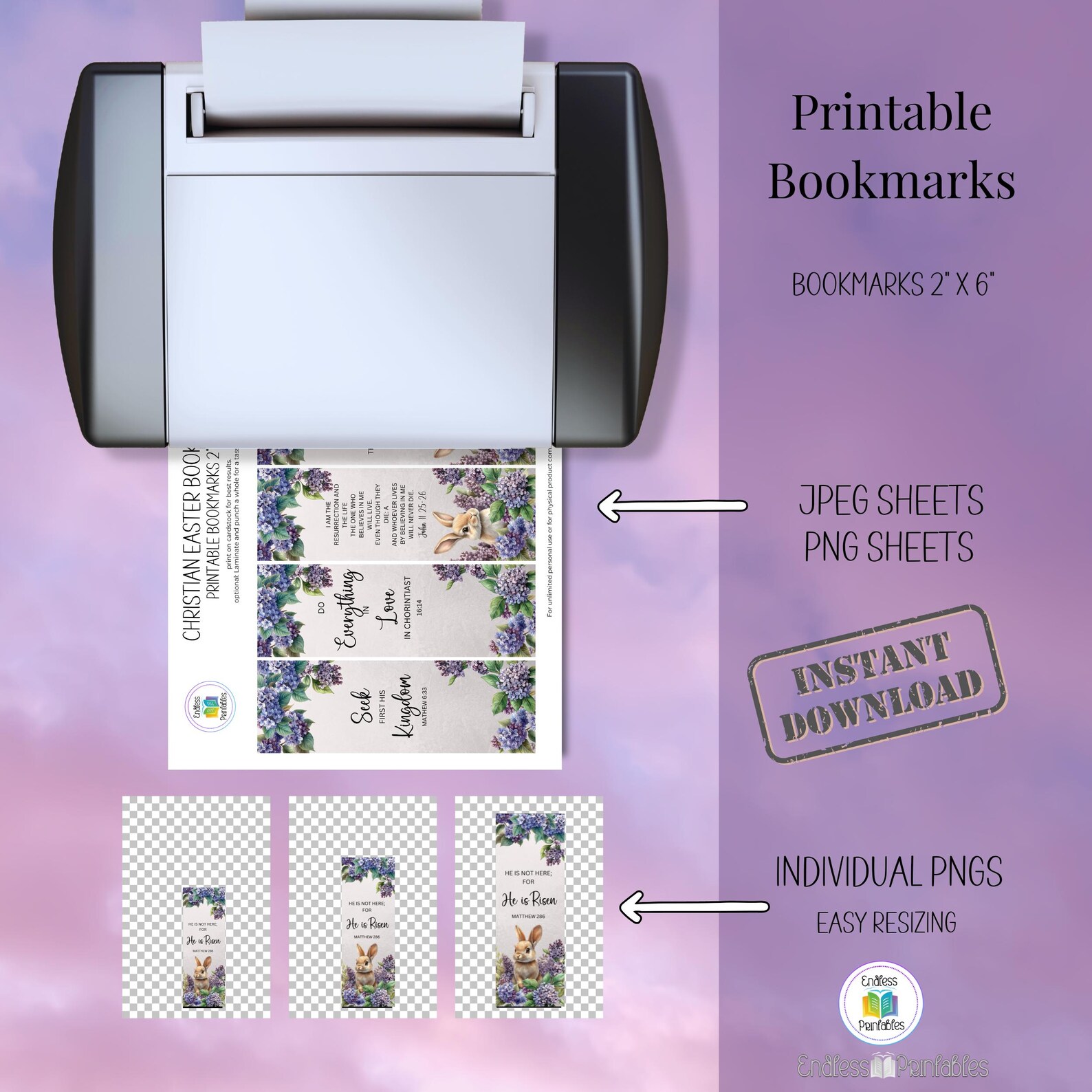 Christian Easter Bookmarks Printable Religious Easter Gifts, Bible ...