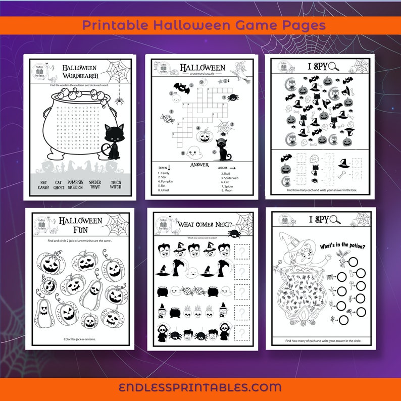 Printable Halloween Activity Pages Halloween Coloring Sheets for Kids ...