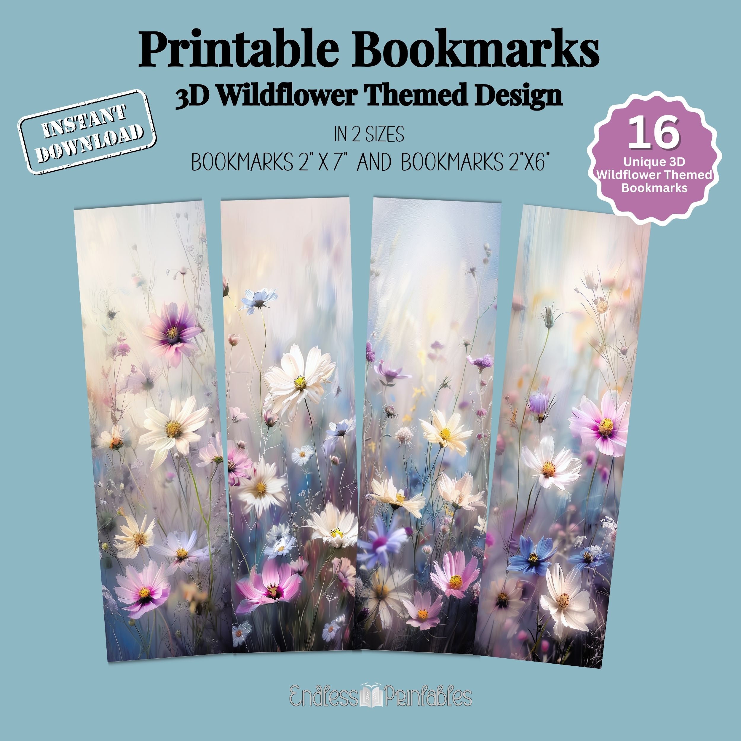 16 Wildflower Printable Bookmark Bundle, Printable Bible Verse ...