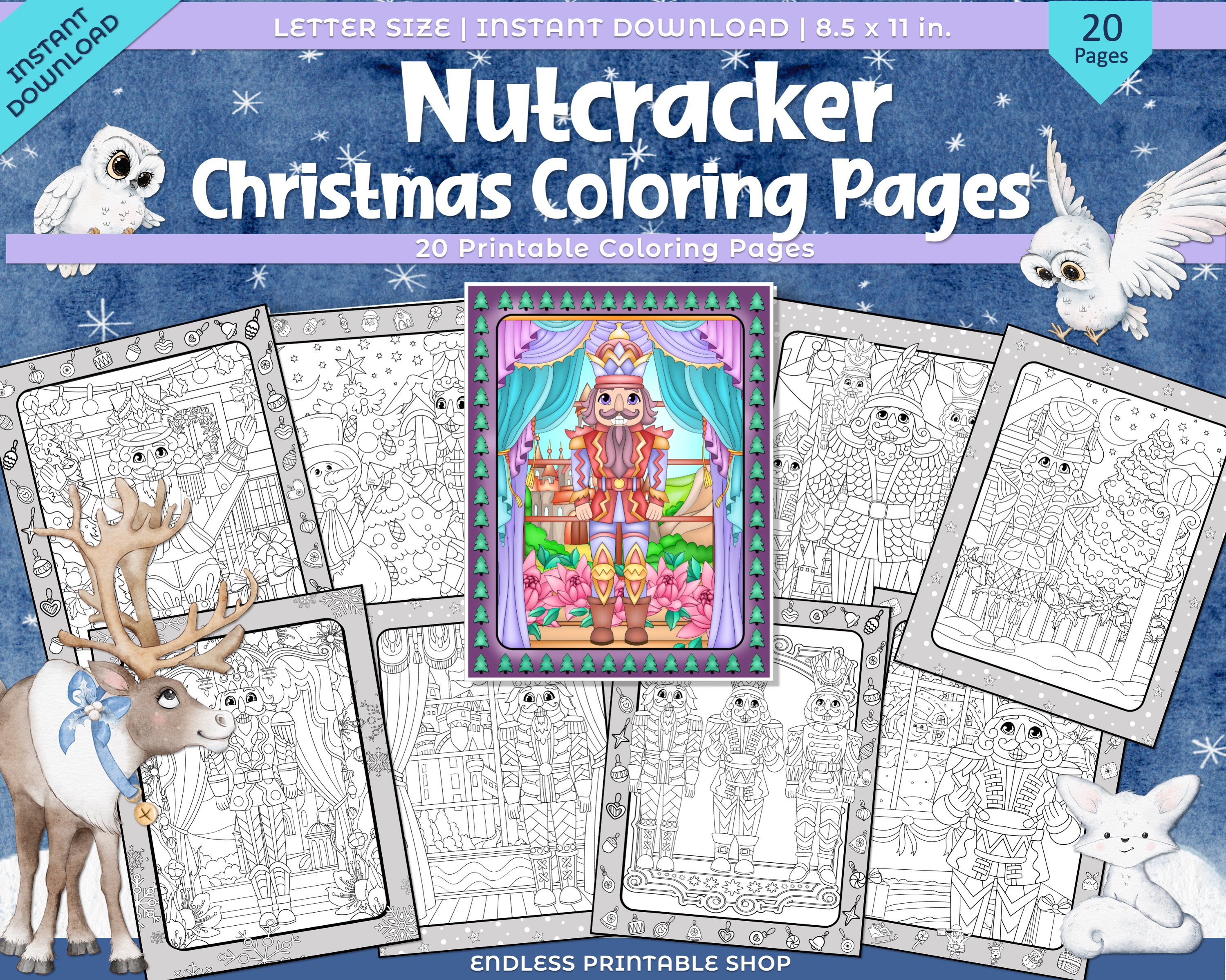 Coloring Pages: Christmas Nutcracker Colouring| 20 Digital Coloring ...