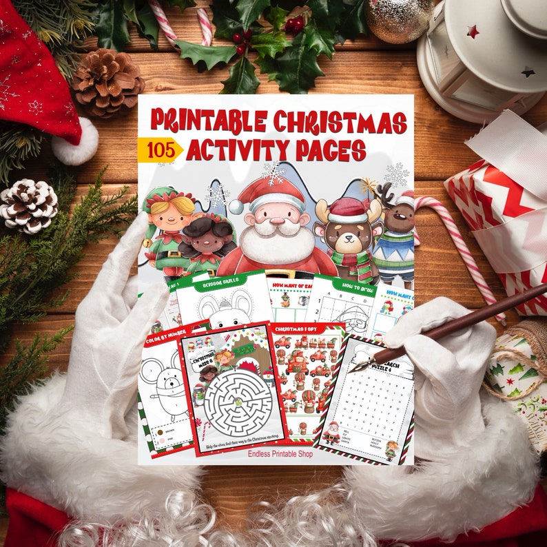 Printable Christmas Activity Pages for Kids - Holiday Games (PDF) - Etsy