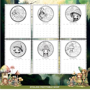 2023 Printable Calendar, Mandala Coloring, Monthly Calendar, Gnome ...