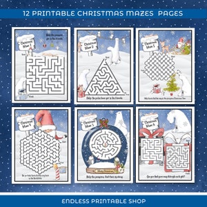 Printable Christmas Maze Pages for Kids Christmas Games for Children ...