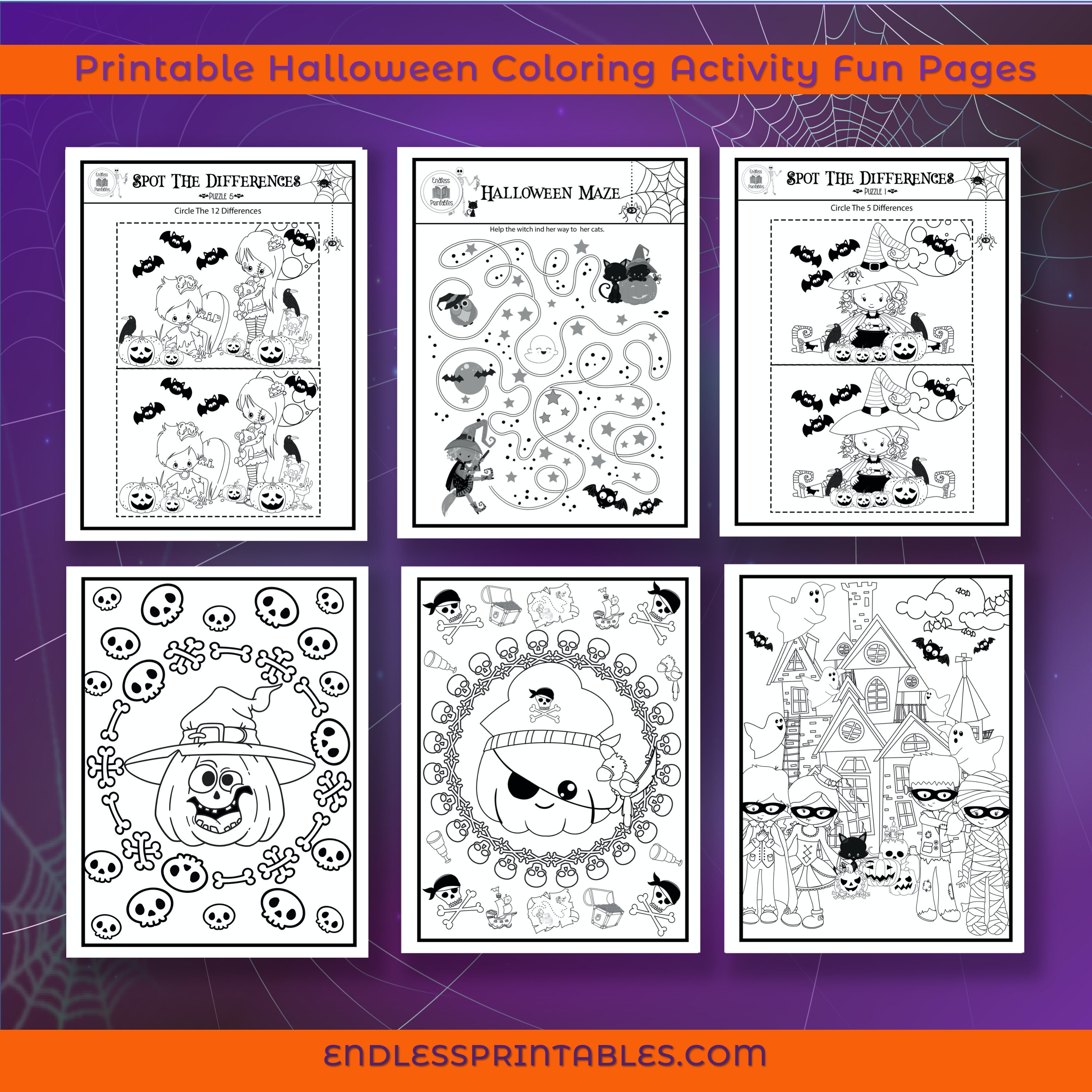 Printable Halloween Activity Pages | Halloween Coloring Sheets for Kids ...