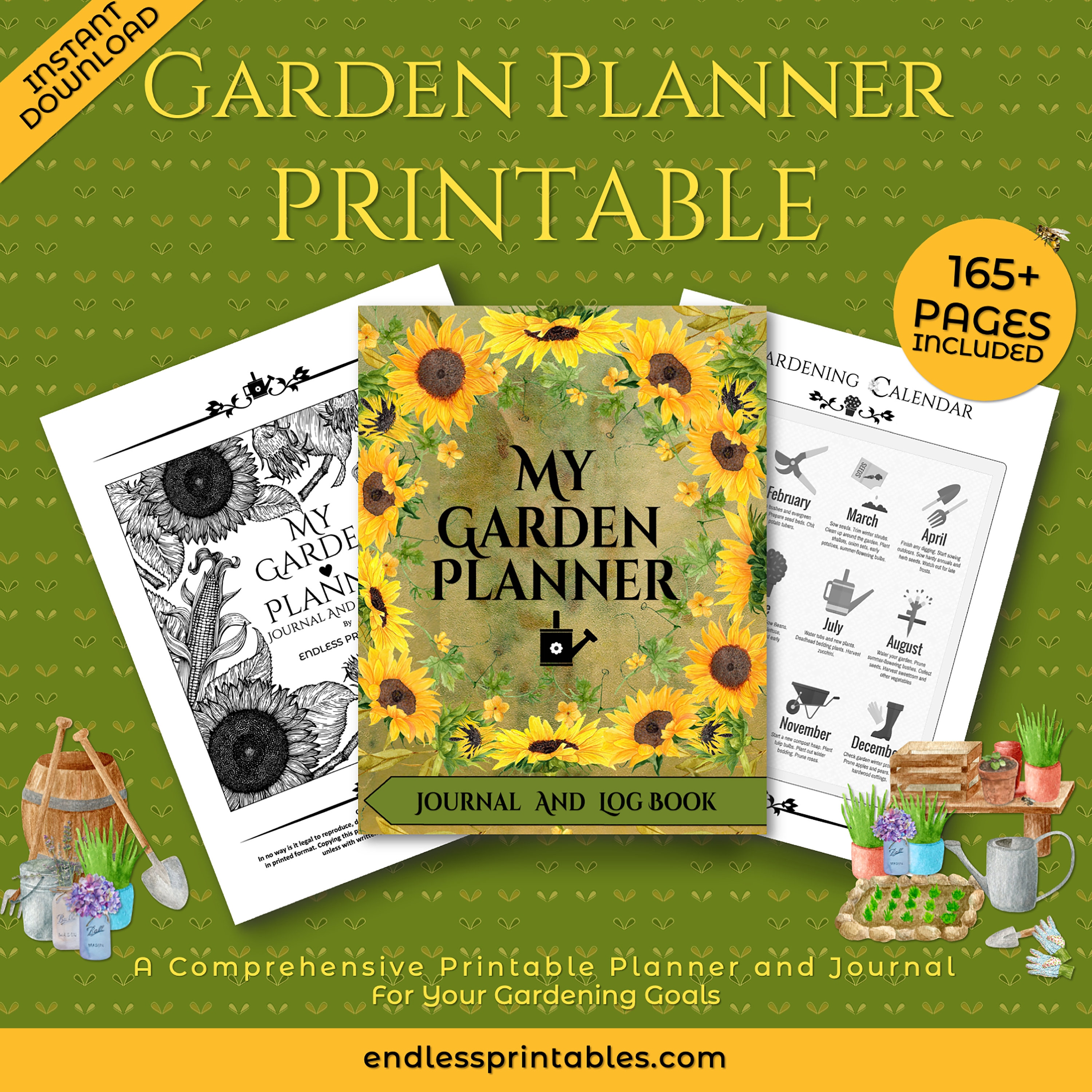 165 Page Garden Binder – Printable Gardening Planner & Journal PDF - Etsy