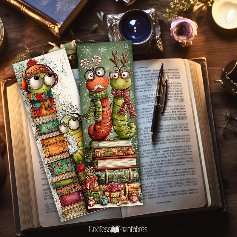 Christmas Bookmarks Printable – 50 Bookworm Designs | Winter Reading ...