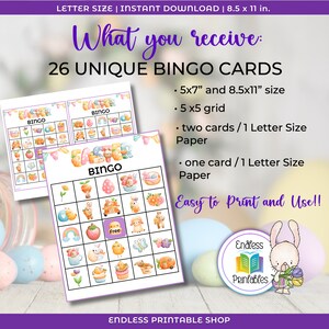 Easter Bingo, Printable Easter Bingo, Kids Party Game, Easter Activity ...
