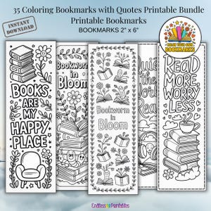 Coloring Bookmarks - Inspirational Quotes, 35 DIY Gift Designs ...