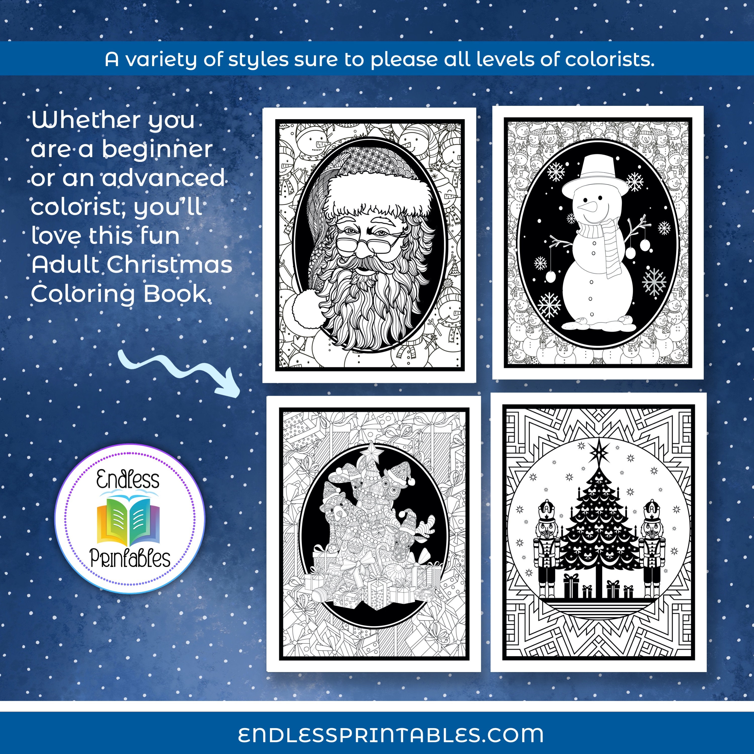 Printable Christmas Coloring Book for Adults 45 Printable - Etsy Canada