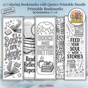 Coloring Bookmarks - Inspirational Quotes, 35 DIY Gift Designs ...