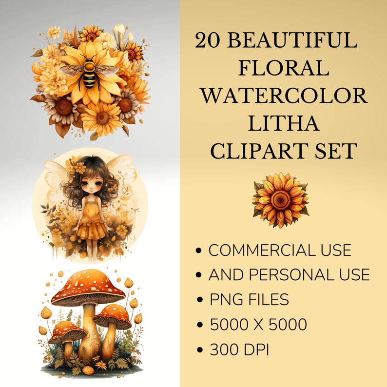 Watercolor Litha Clipart PNG Set, Floral Pagan Holiday Wiccan Art ...