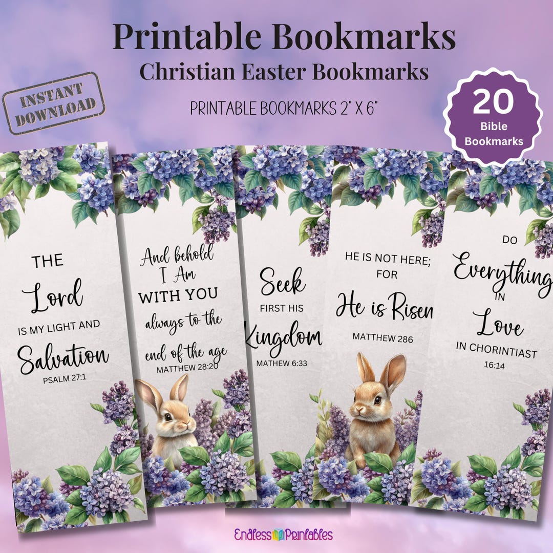 Christian Easter Bookmarks Printable Religious Easter Gifts, Bible ...