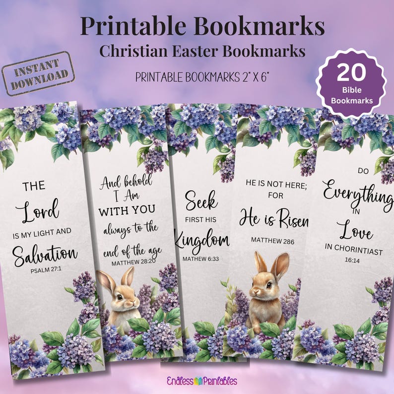 Christian Easter Bookmarks Printable Religious Easter Gifts, Bible ...